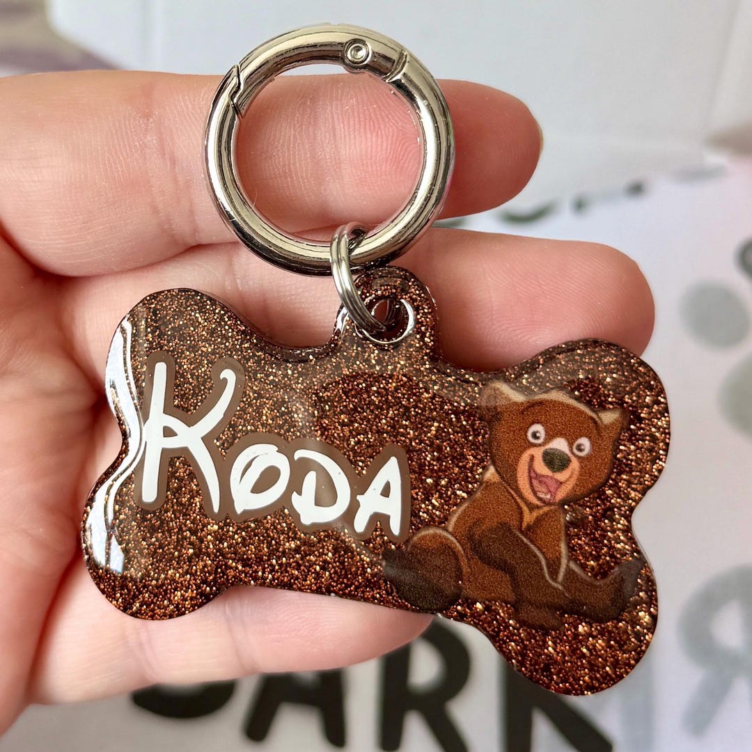 Koda Glitter | Resin Dog Tag | Handmade ID Collar Charm | Personalised ...