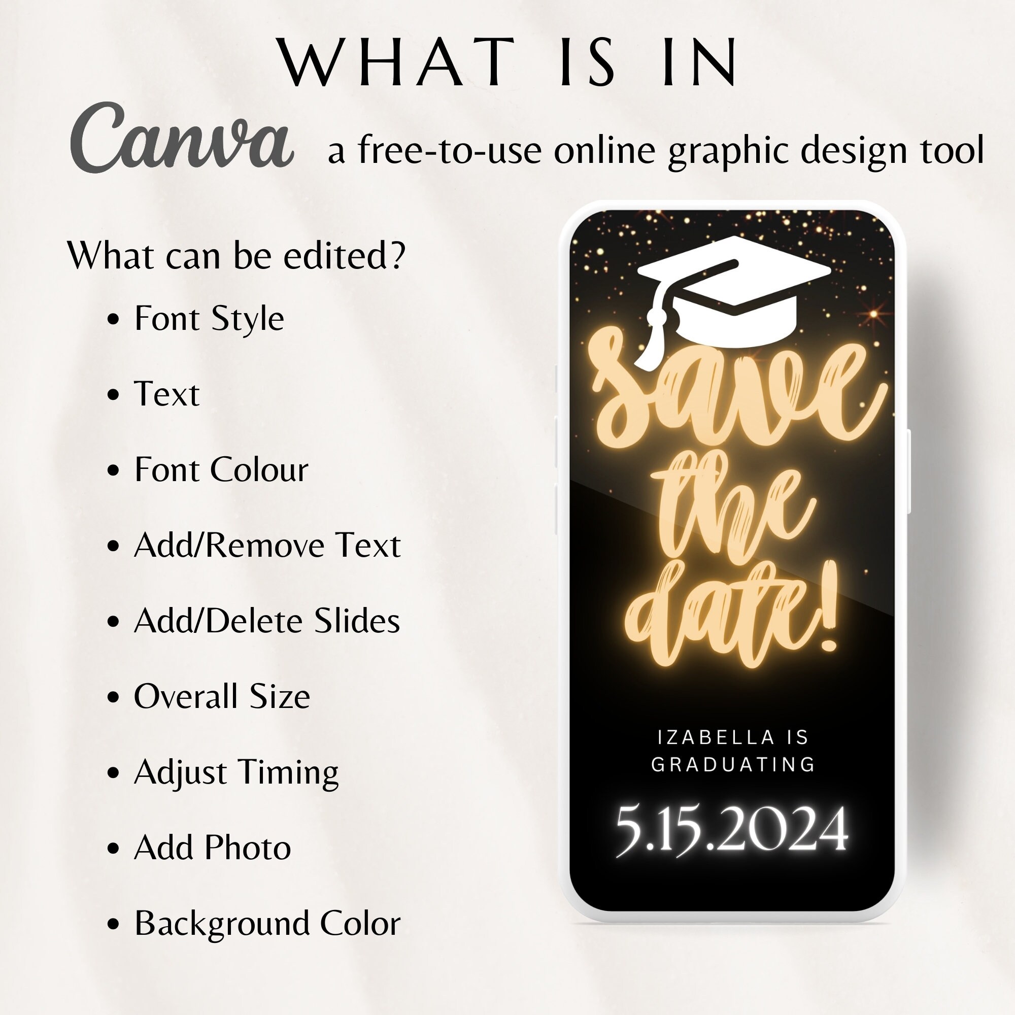 Graduation Save the Date Template for Texting, Save the Date Text ...