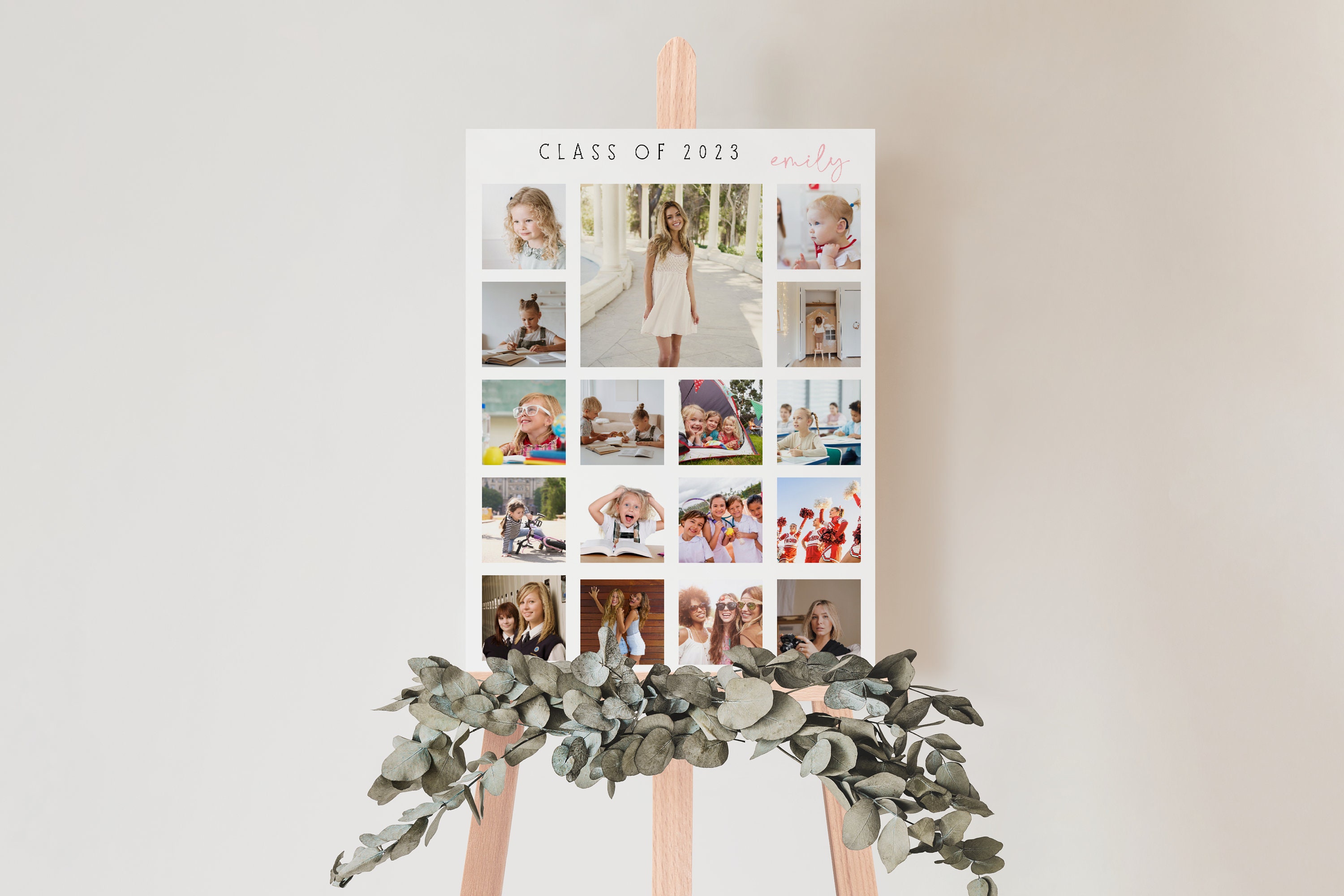 Graduation Photo Collage Template, Through the Years Sign, Class of ...