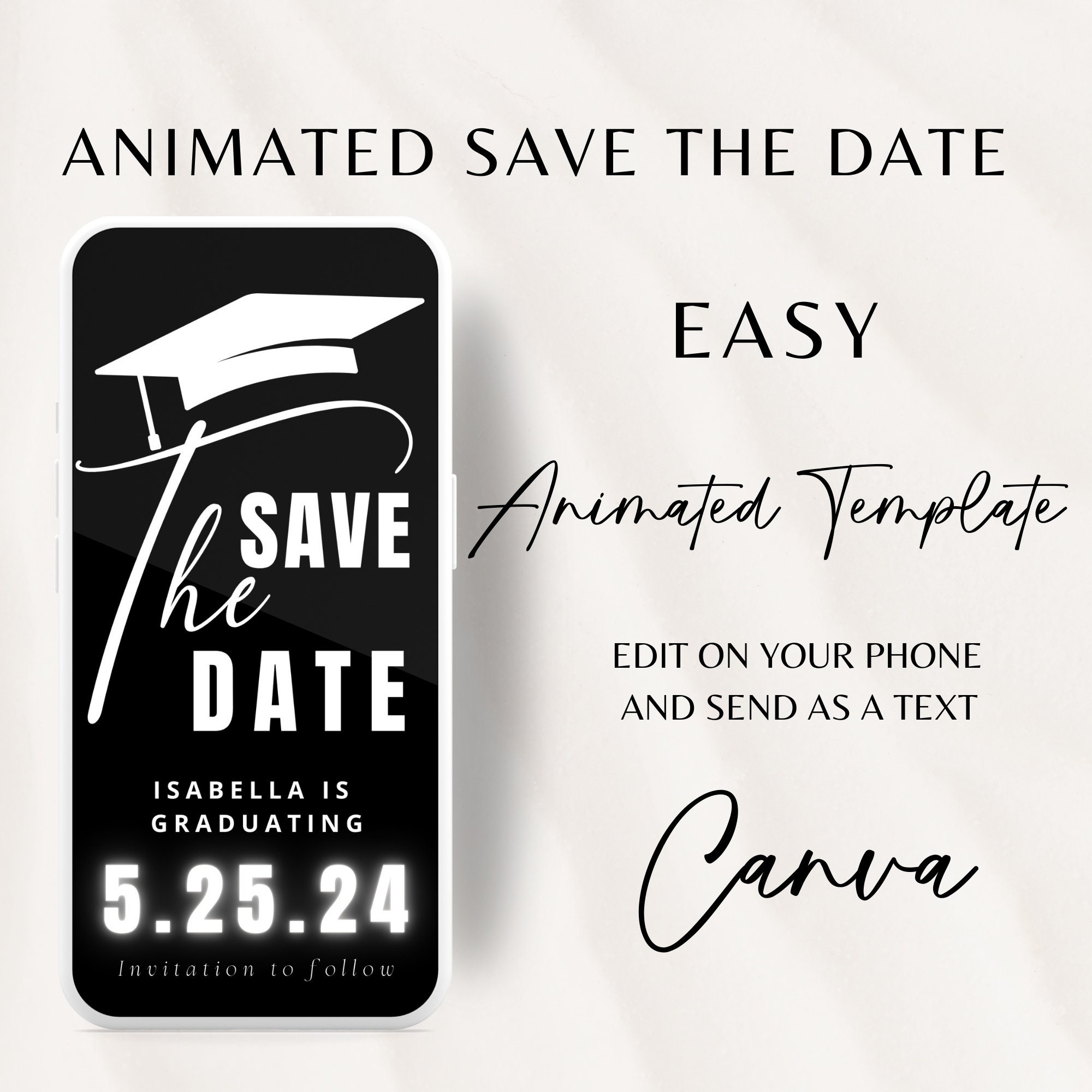 Graduation Save the Date Template for Texting, Save the Date Text ...