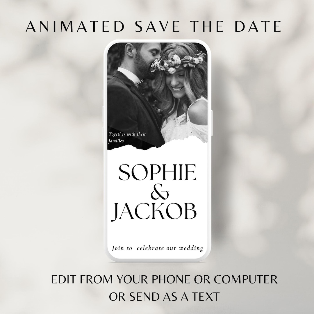 Wedding Video Save the Date Template, Animated Wedding Invitation ...