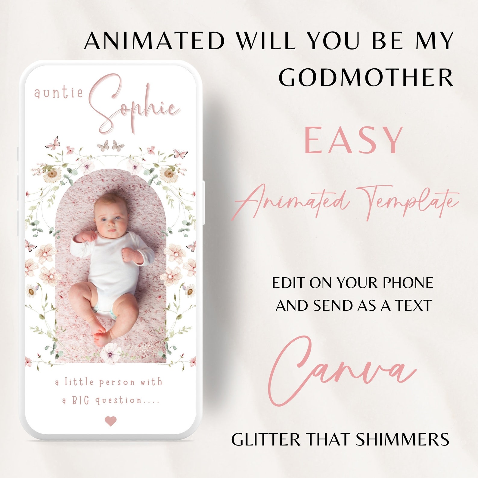 Will You Be My Godmother Proposal Invitation Video Godparent Proposal ...