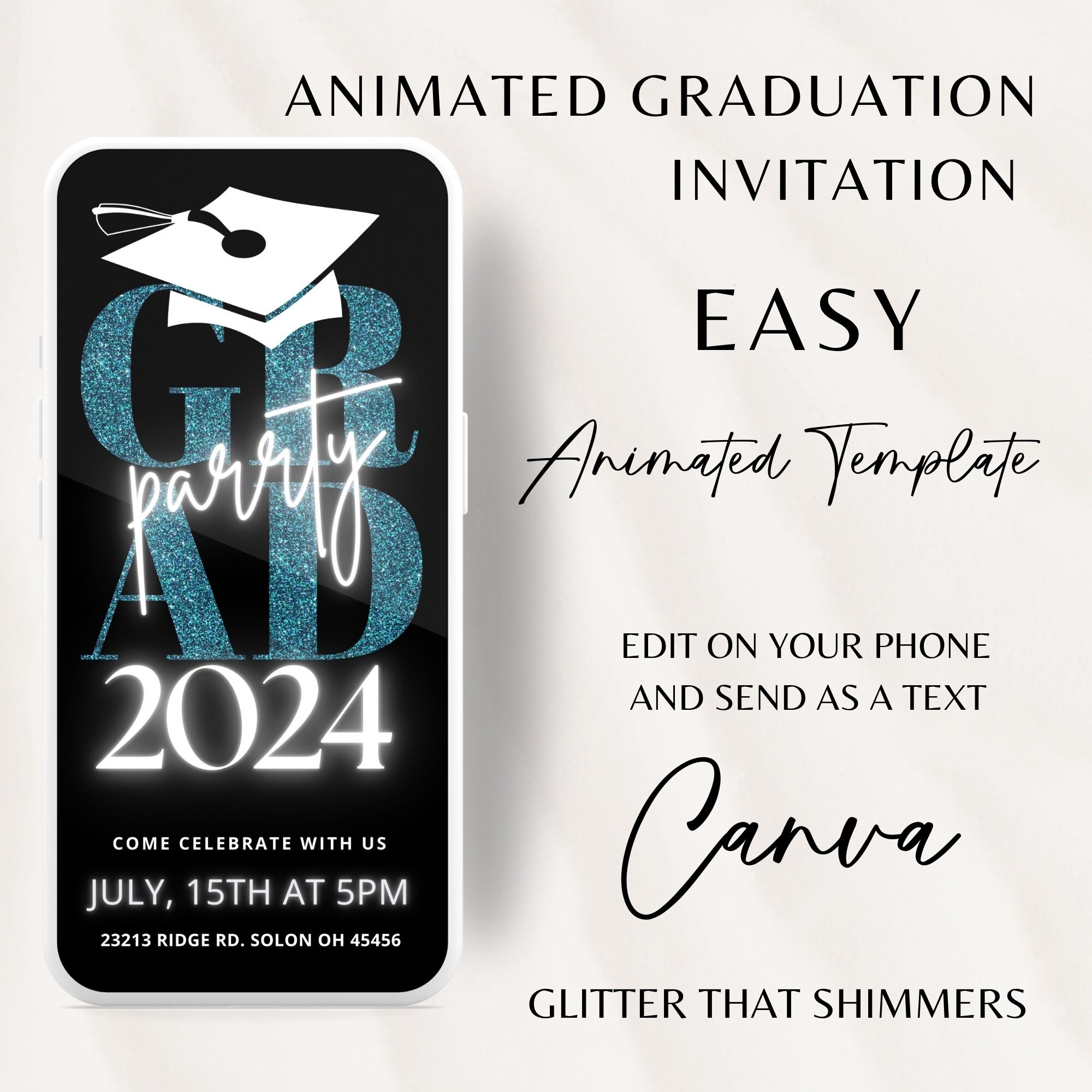 Animated Graduation Invitation Template, College Graduation Invitation ...