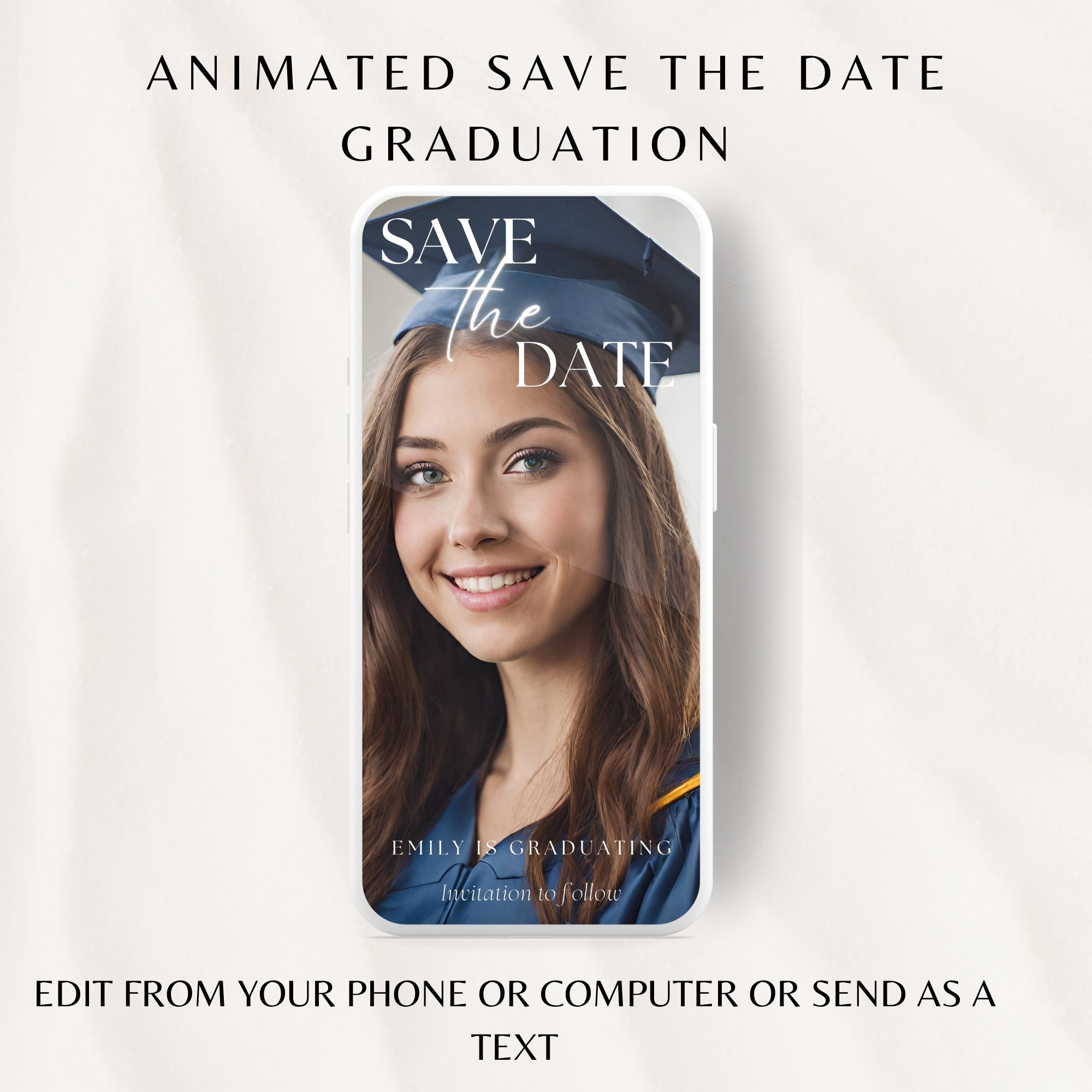 Photo Graduation Save the Date Template, Save the Date Text Message ...