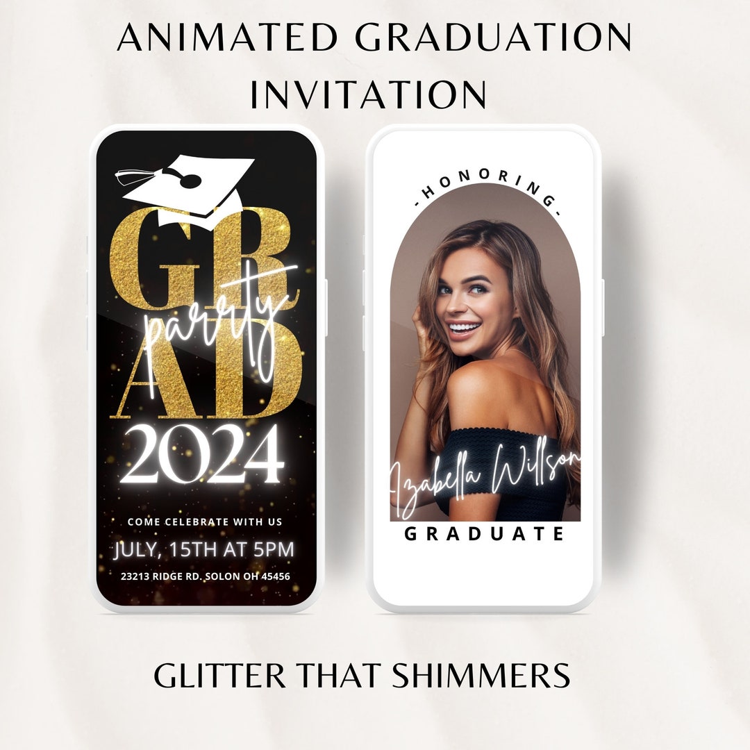 Animated Graduation Invitation Template, College Graduation Invitation ...