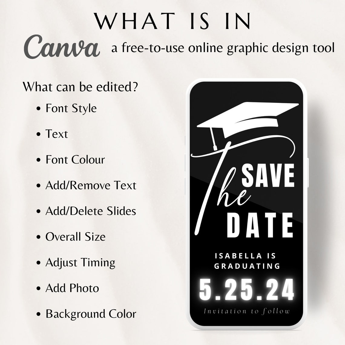 Graduation Save the Date Template for Texting, Save the Date Text ...