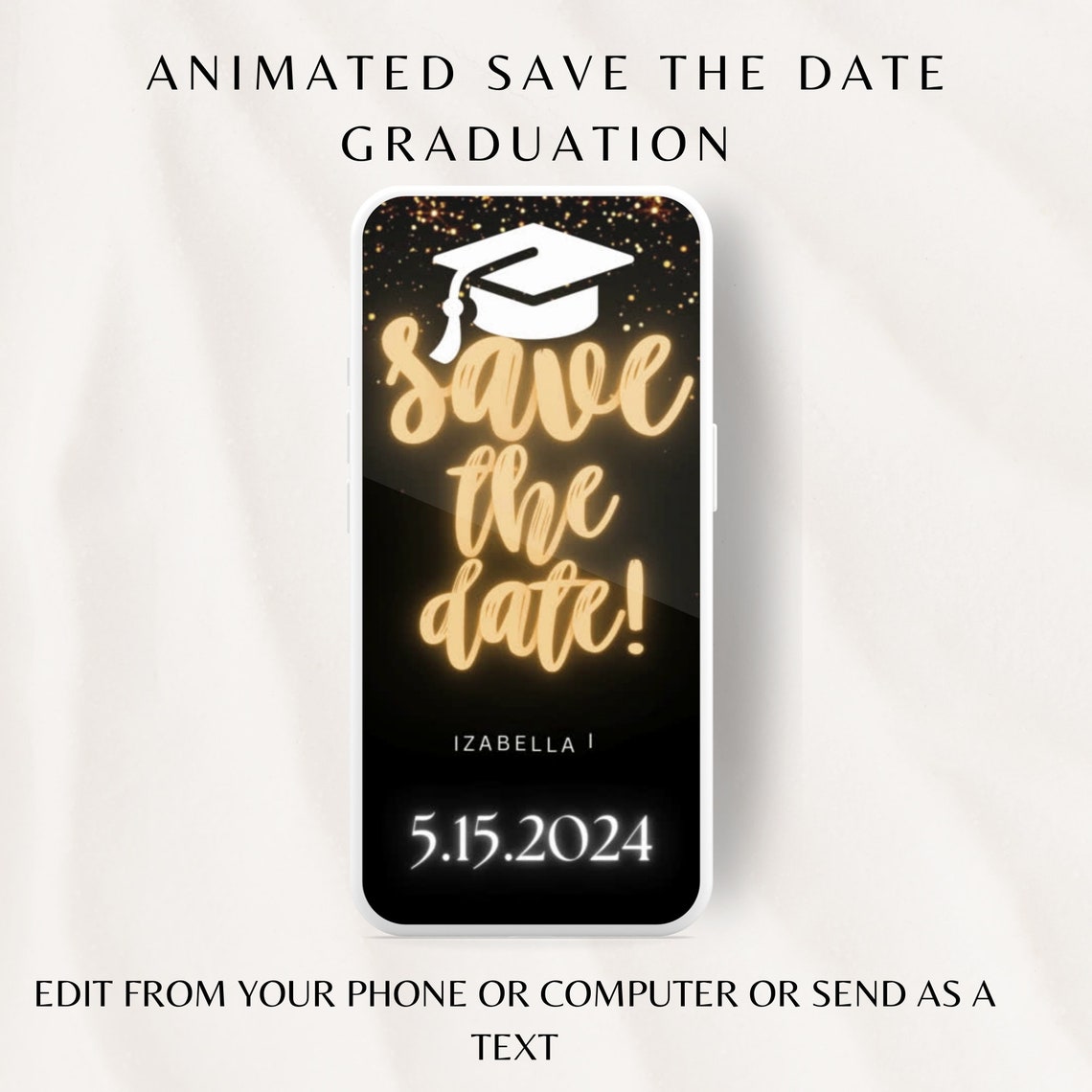 Graduation Save the Date Template for Texting, Save the Date Text ...