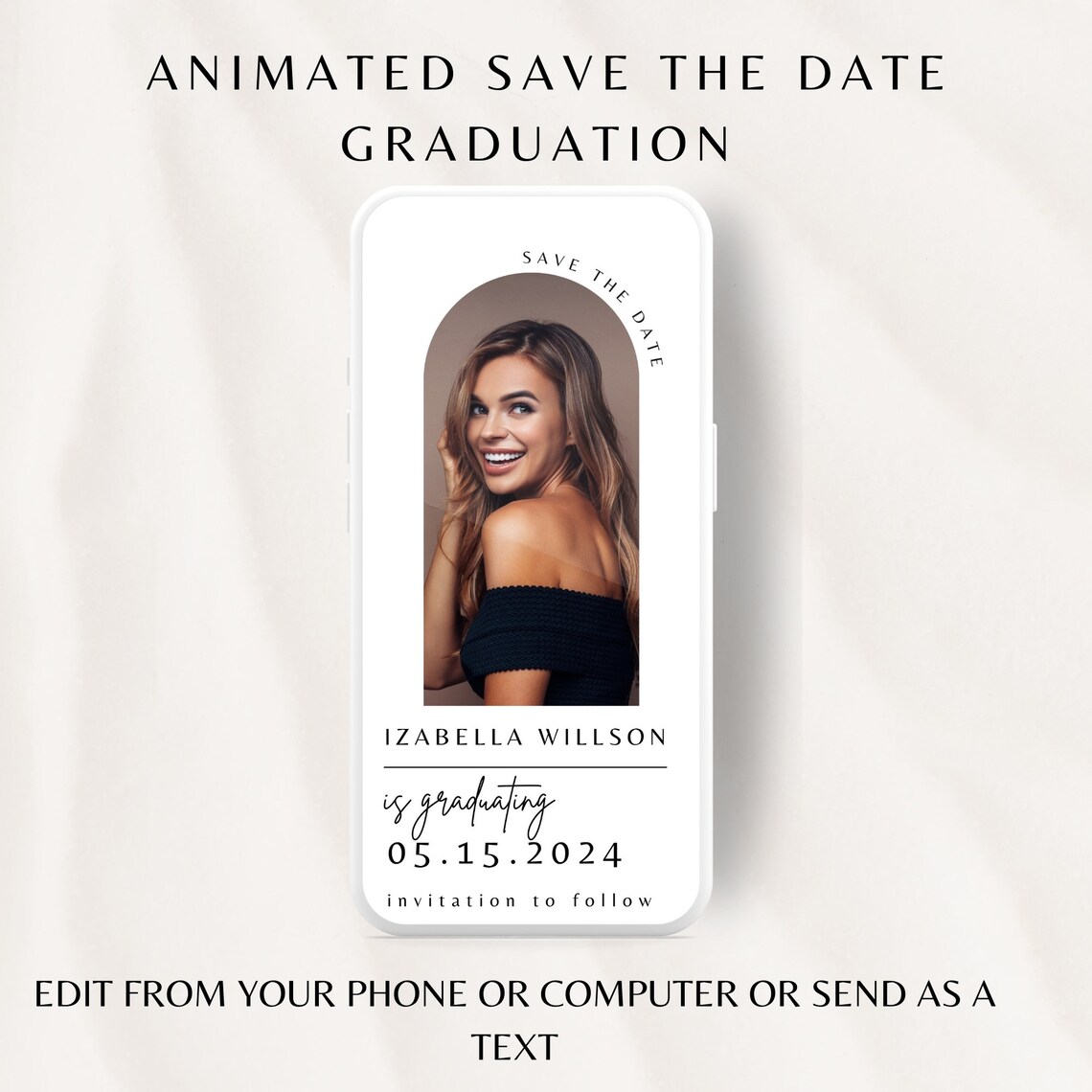 Graduation Save the Date Template for Texting, Save the Date Text ...