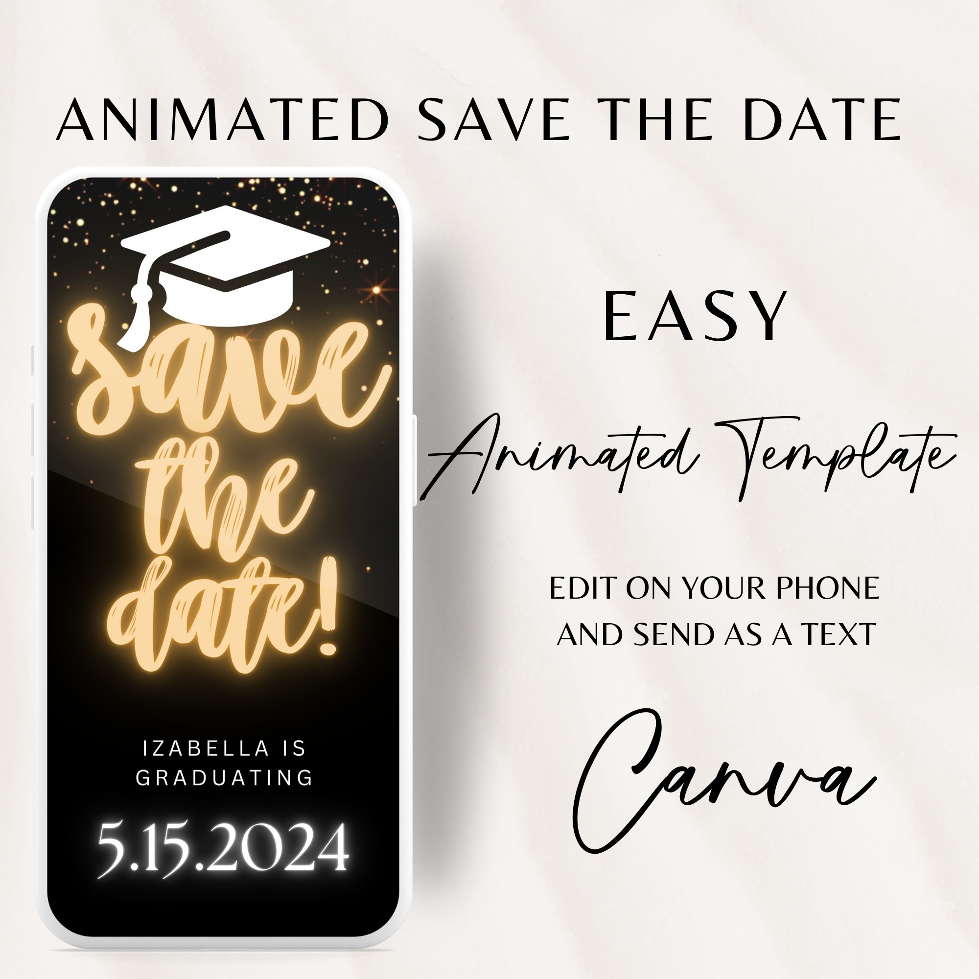 Graduation Save the Date Template for Texting, Save the Date Text ...