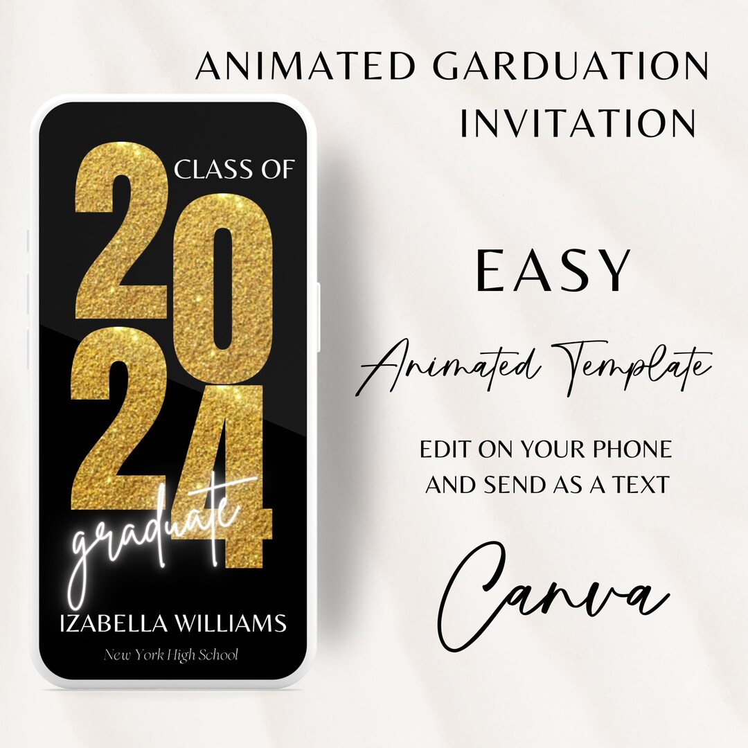 Sparkle Graduation Party Invitation 2024, Instant Download, Phone ...