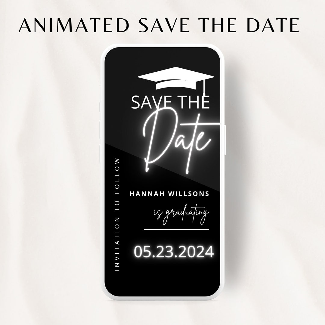 Save the Date, Animated Graduation Save the Date, Graduation Party ...