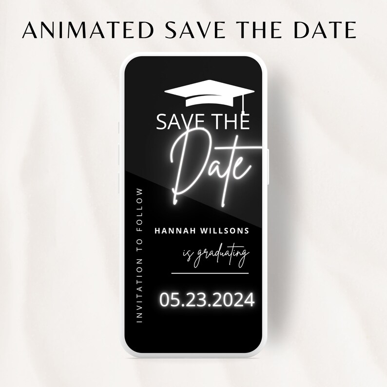 Save the Date, Animated Graduation Save the Date, Graduation Party ...