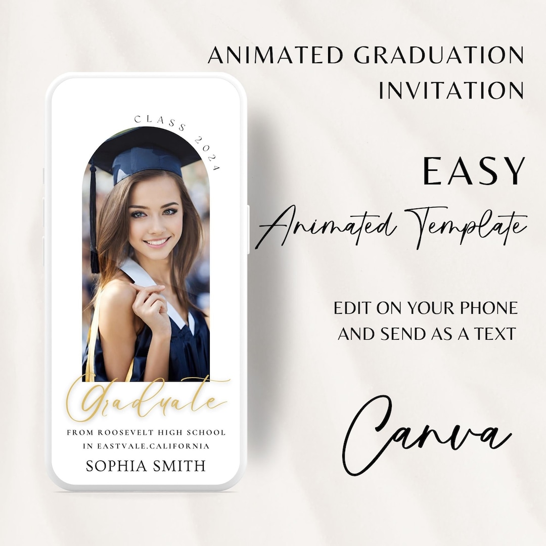 Modern Graduation Invitation Template, Simple Graduation Invitation ...