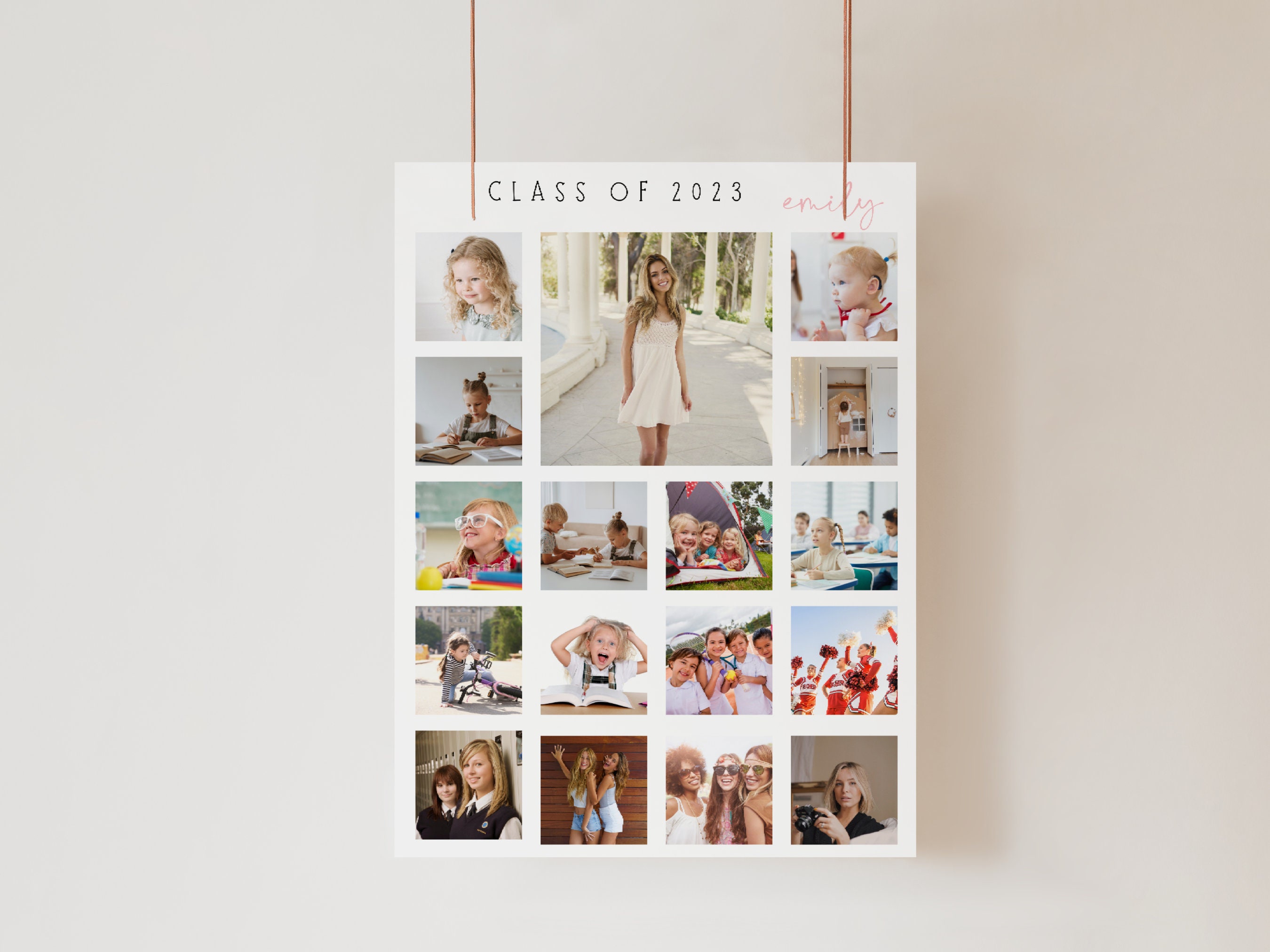 Graduation Photo Collage Template, Through the Years Sign, Class of ...