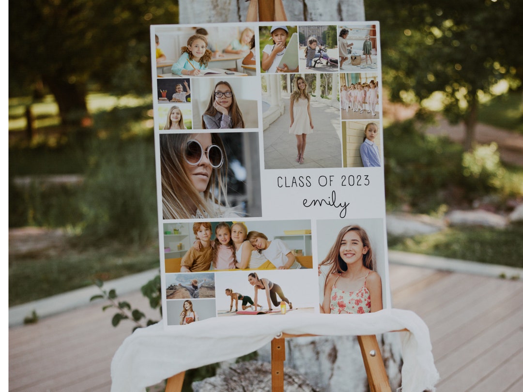 Graduation Photo Collage Template, Through the Years Sign, Class of ...