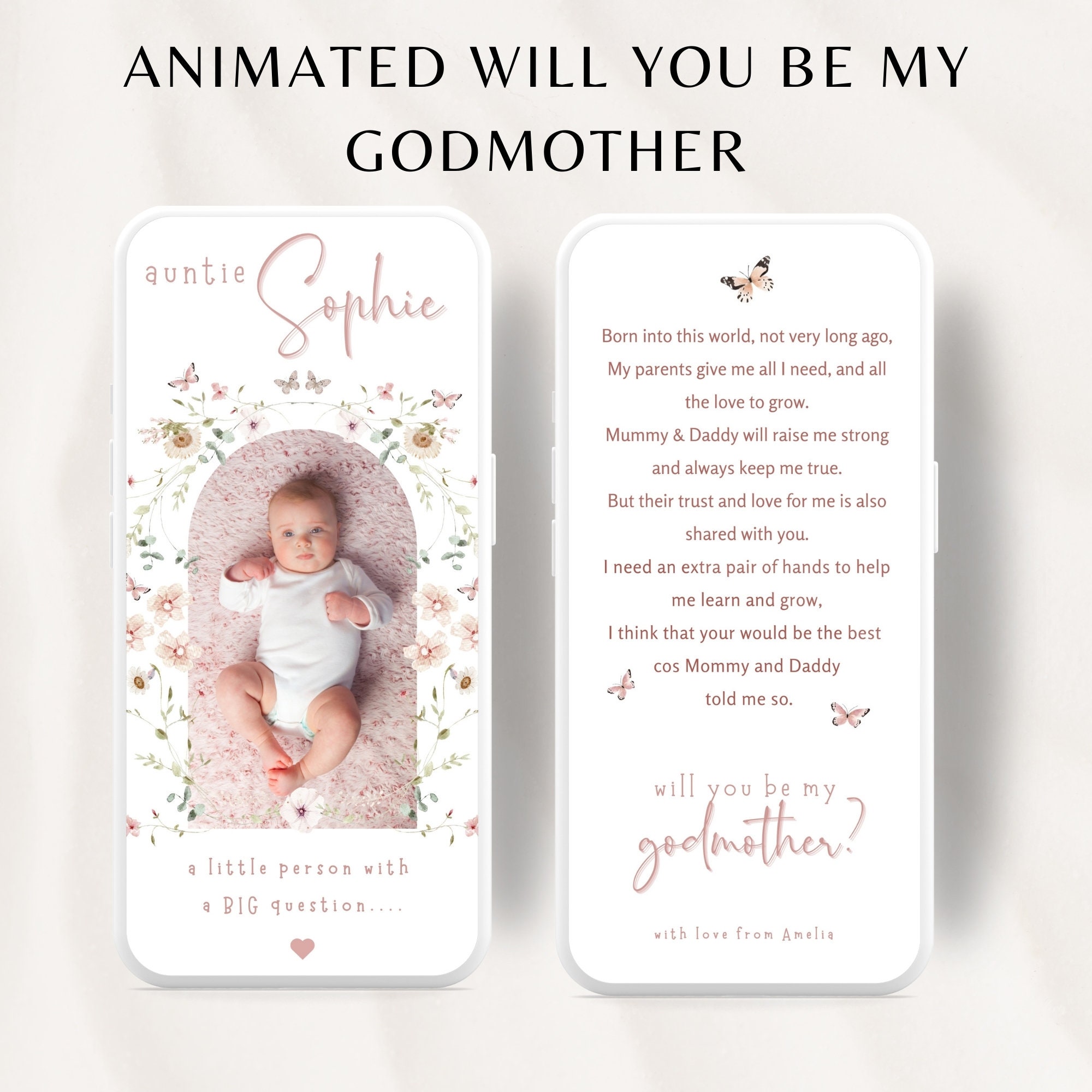 Will You Be My Godmother Proposal Invitation Video Godparent Proposal ...