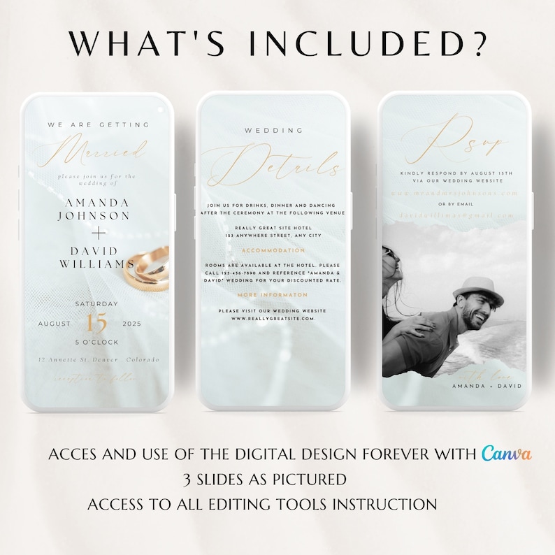 Digital Wedding Invitation Template, Wedding Invitation With Photo ...