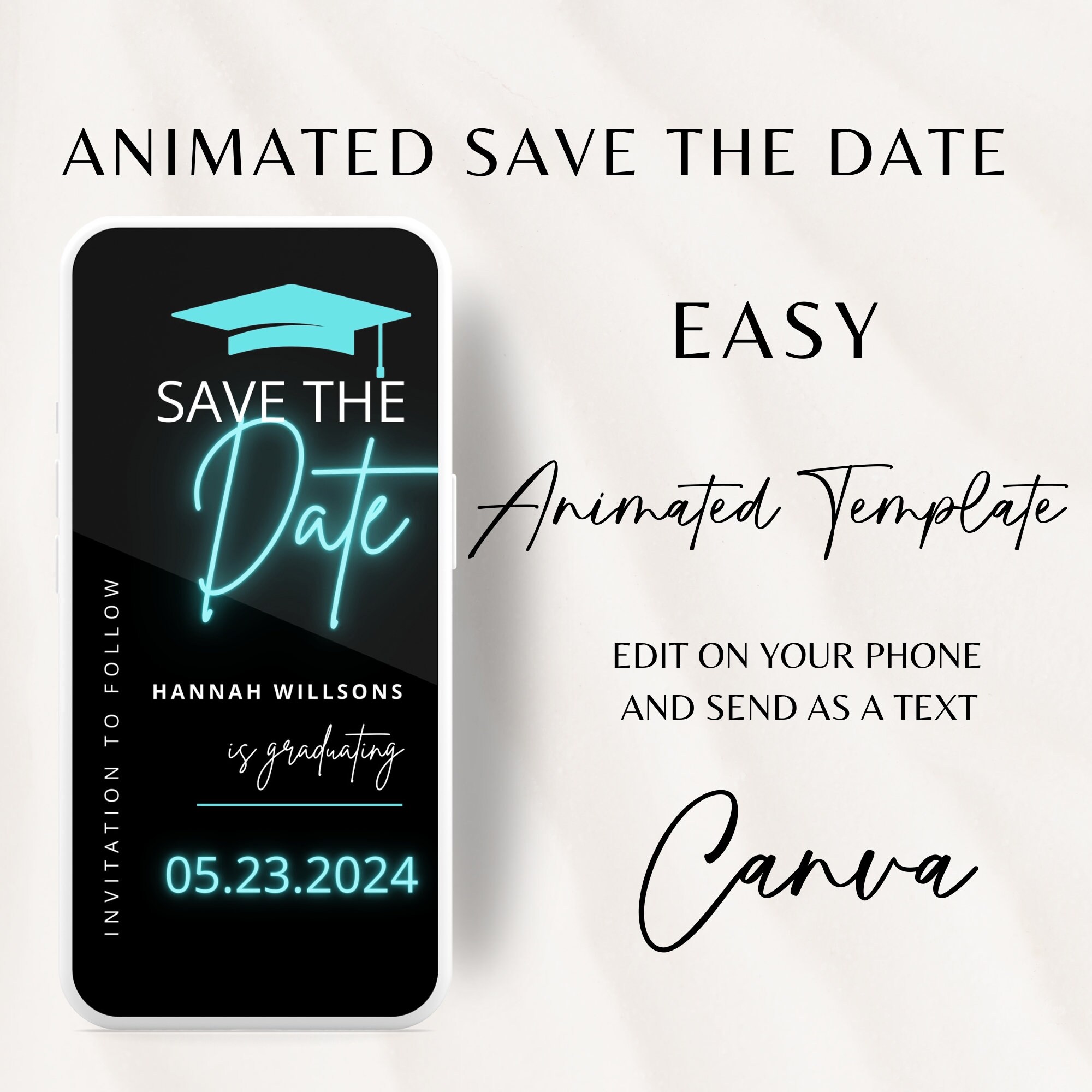 Save the Date, Animated Graduation Save the Date, Graduation Party ...