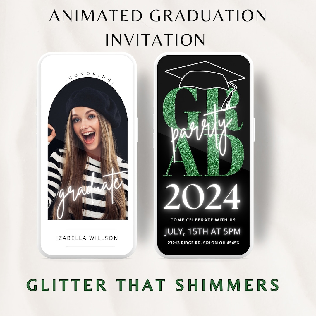 Animated Graduation Invitation Template, College Graduation Invitation ...