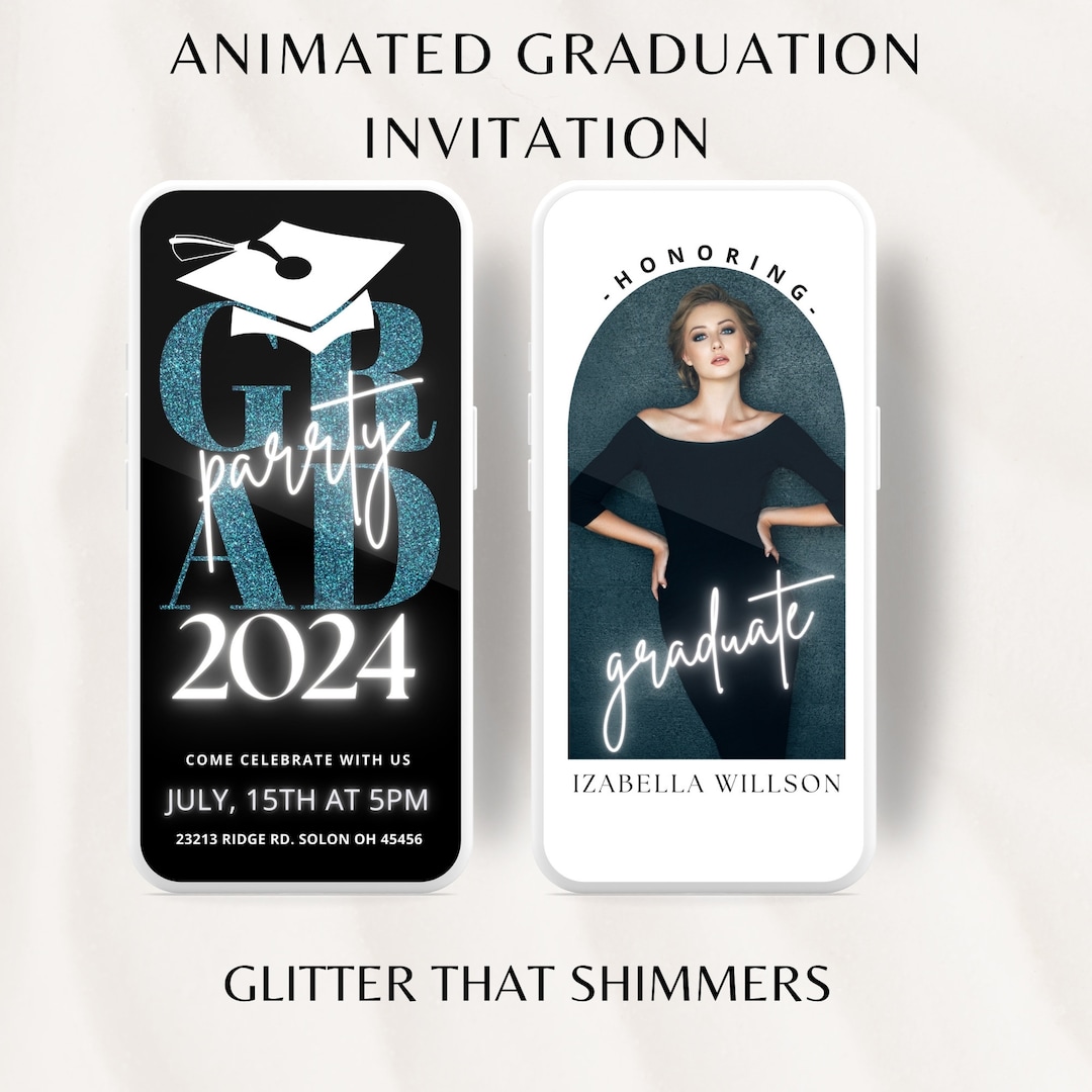 Animated Graduation Invitation Template, College Graduation Invitation ...