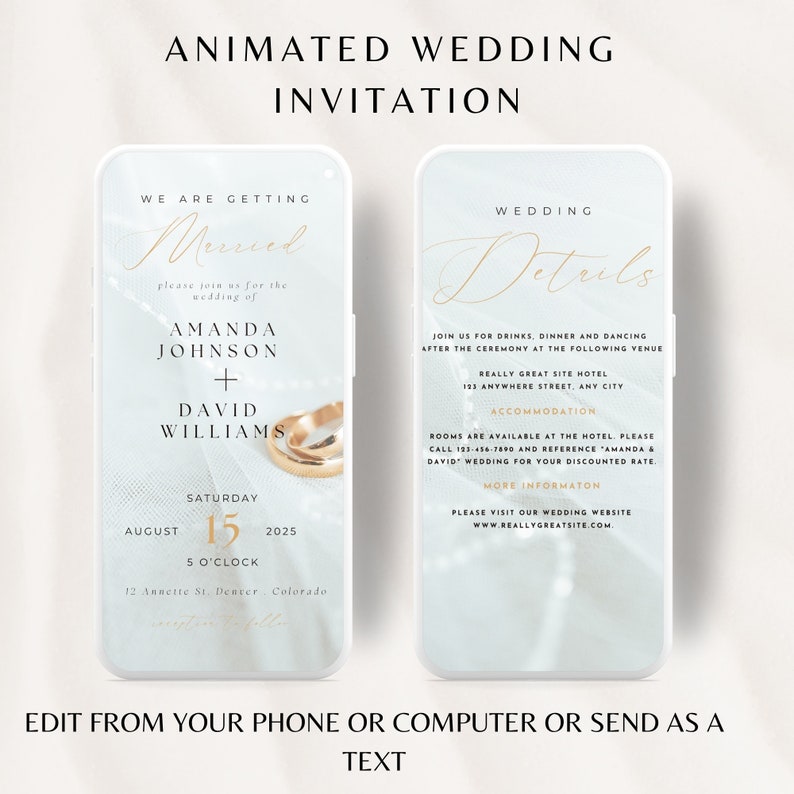 Digital Wedding Invitation Template, Wedding Invitation With Photo ...