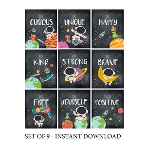 Space Themed Classroom Motivational Positive Printable Wall Art ...