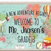 6th Grade Welcome to Classroom Door Sign World Map Adventure Themed ...