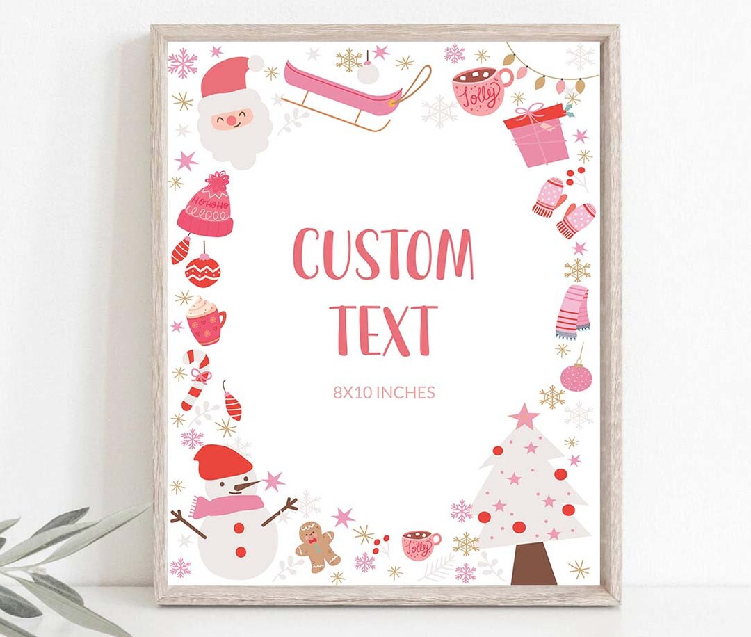 Christmas Birthday Custom Sign 8x10 Template Christmas Party - Etsy