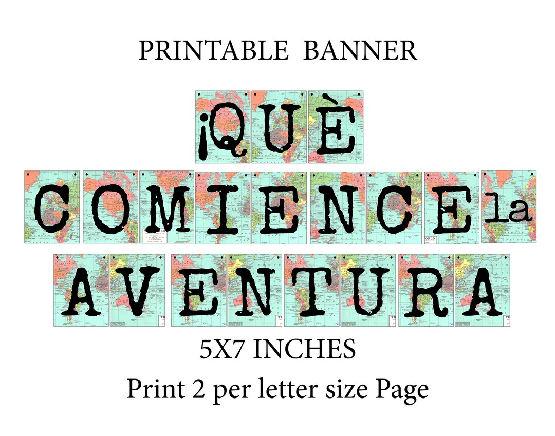 Spanish Banner Printable Classroom Banners, Aventura, Mexican, Spain ...