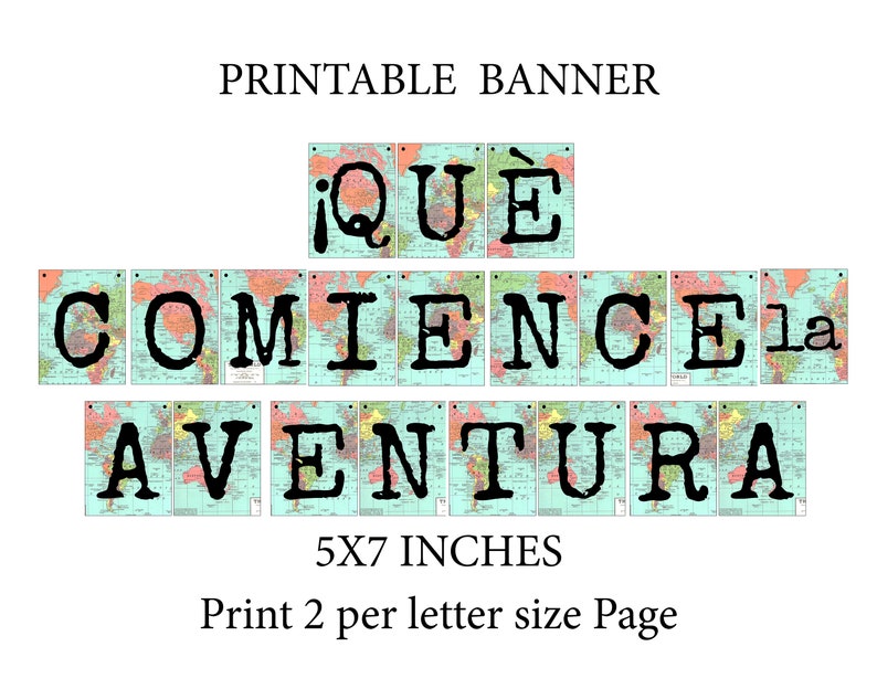 Spanish Banner Printable Classroom Banners Aventura Mexican - Etsy