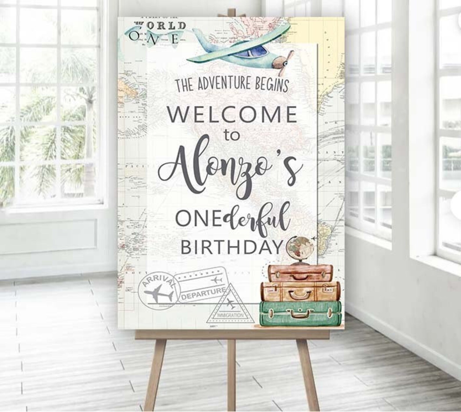 Onederful World First Birthday Printable Sign Welcome Sign - Etsy