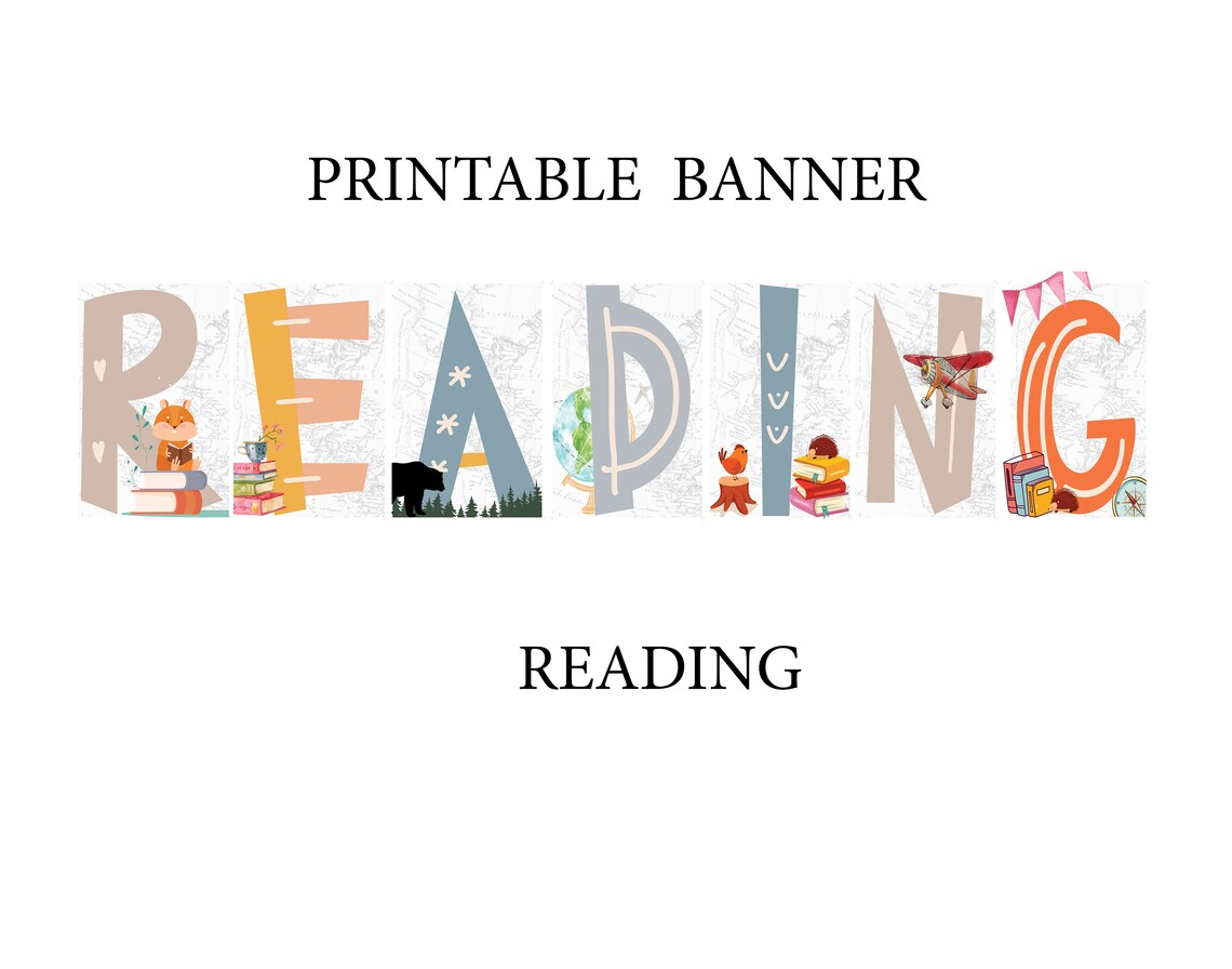 Reading Printable Banner Classroom Reading Nook Classroom - Etsy