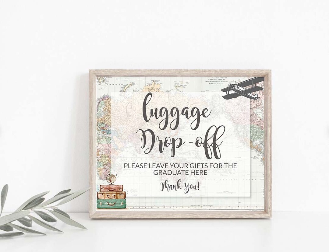 Luggage Drop off Sign Printable Instant Download Graduation Themes 2024 ...