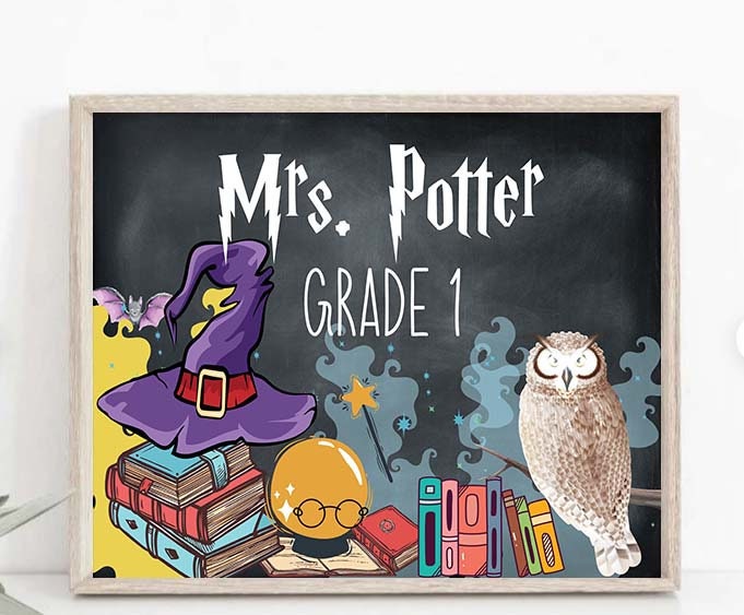 Wizardly Classroom Door Sign Custom Wizard Teacher Desk Name Plate ...