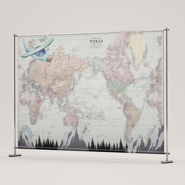 World Map Backdrop - Etsy