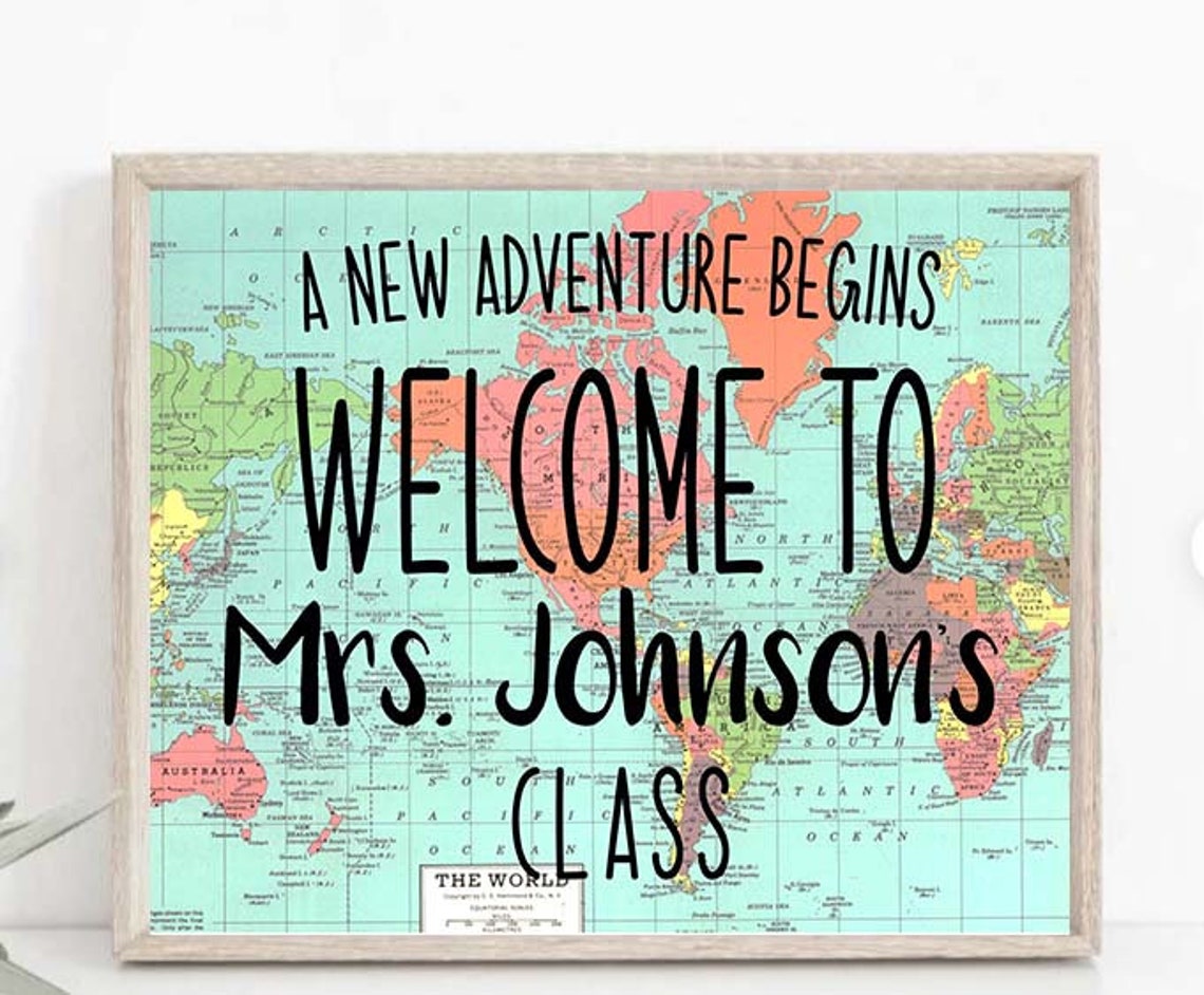 Teacher Classroom Door Sign Welcome Classroom Decor Custom - Etsy
