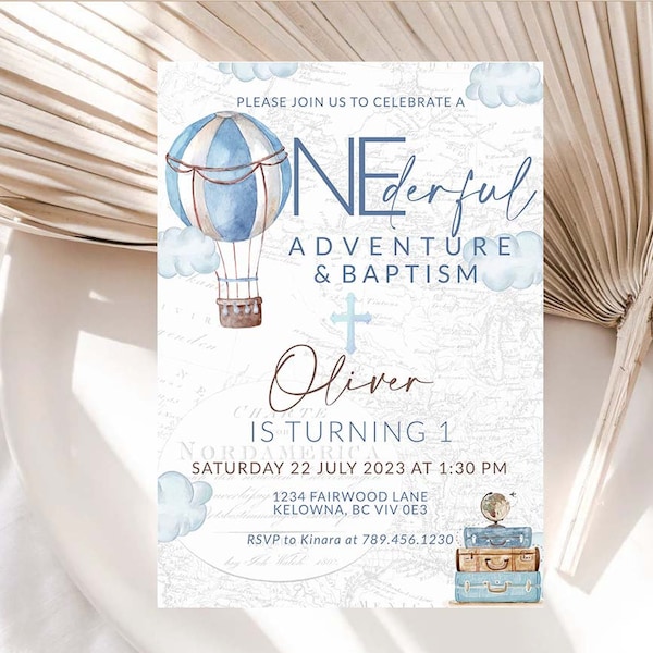 Baptism Balloon Invitation - Etsy