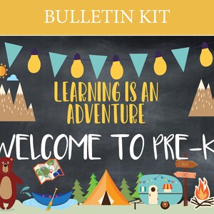 Camping Themed Bulletin Board Kit Home School Decor Woodland Outdoor ...