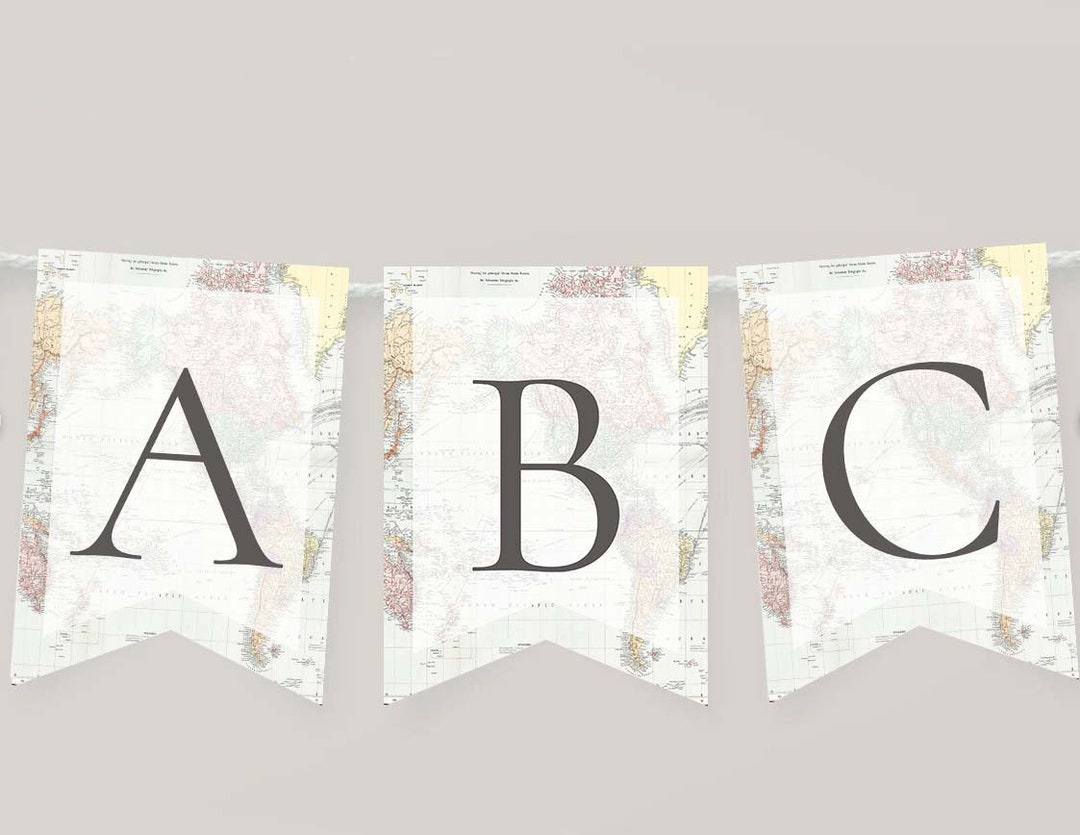 Editable Map Banner Printable Adventure Awaits Sign Classroom Banner ...