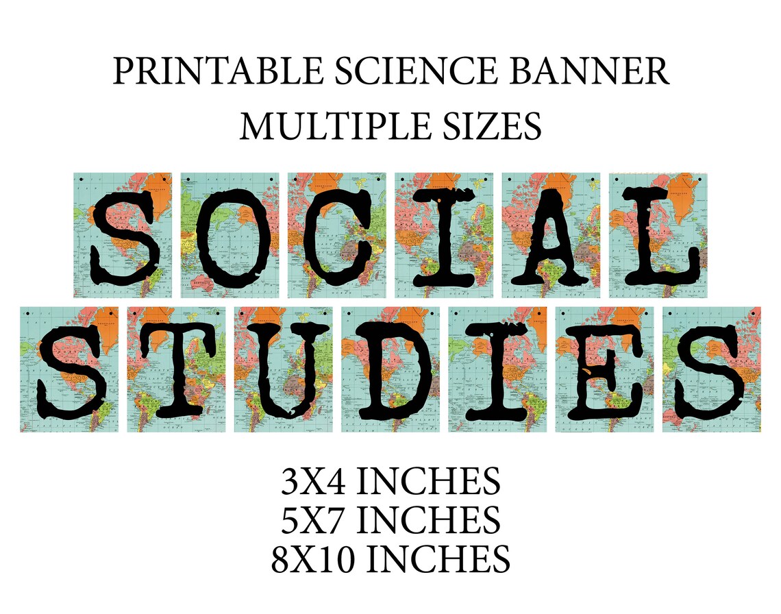 Social Studies Banner Printable Classroom Banners Geography - Etsy