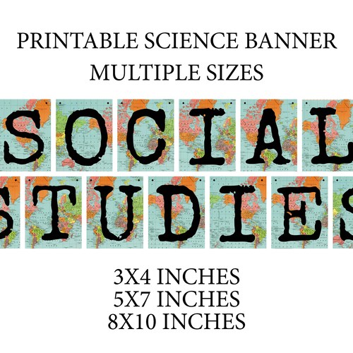 Social Studies Banner Printable Classroom Banners Geography - Etsy