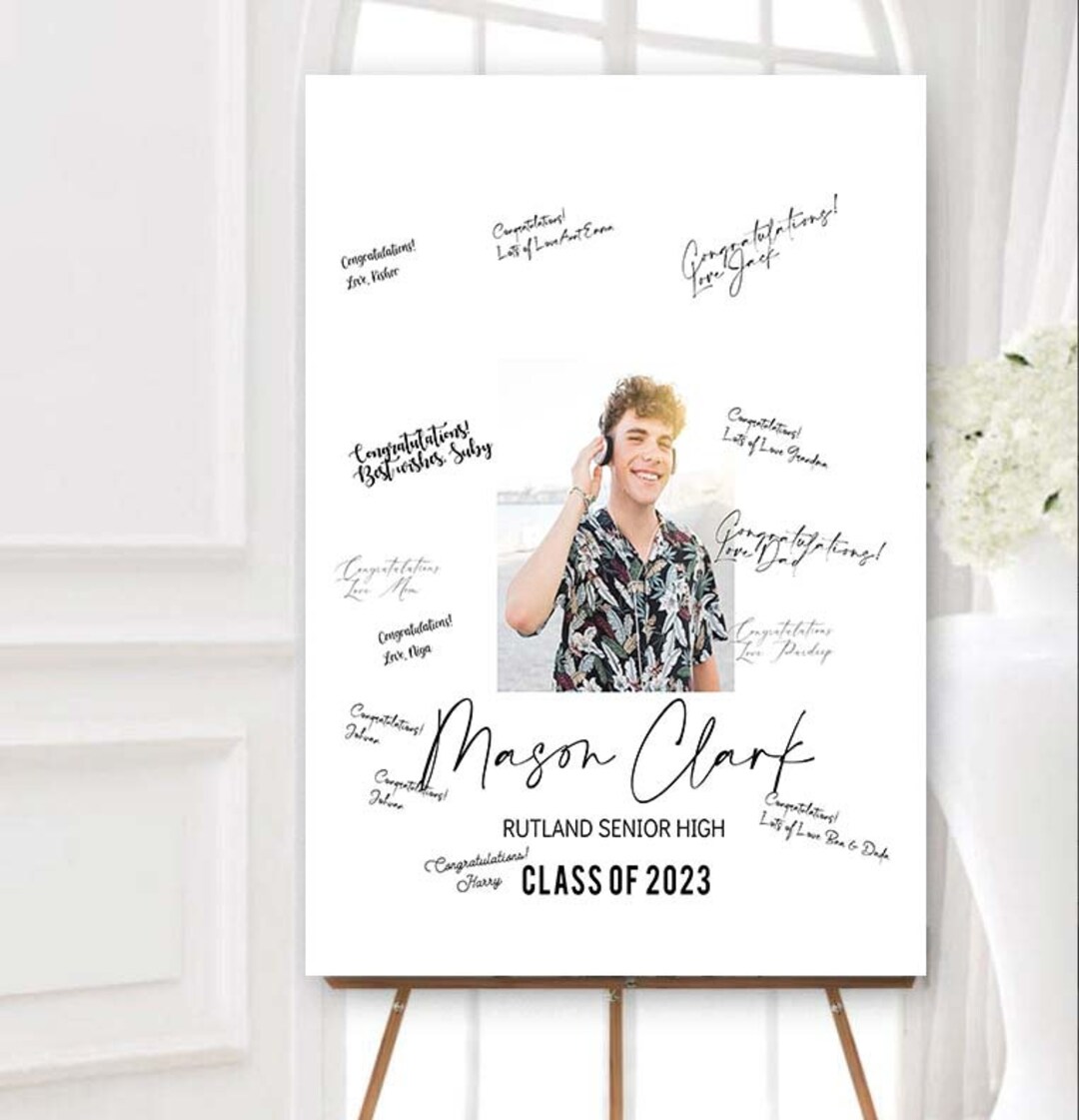 Modern Graduation Guest Book 2023 Personalized Guestbook Sign ...
