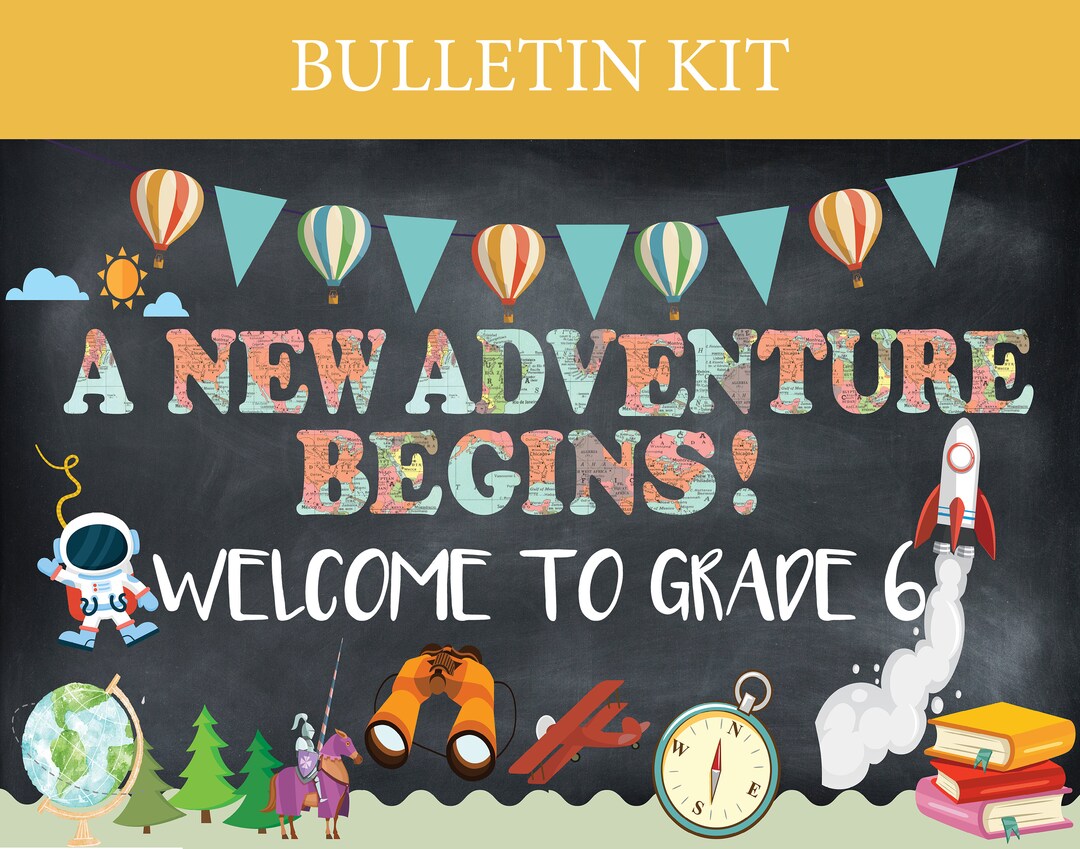 Adventure Awaits Bulletin Board Kit: Travel Theme, Elementary School ...