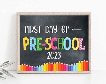 First Day of 3 Year Old Preschool Sign 1st Day of School - Etsy