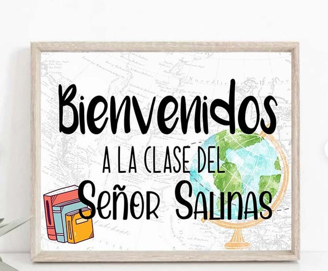 Editable Spanish Teacher Classroom Door Sign Bienvenidos Classroom ...