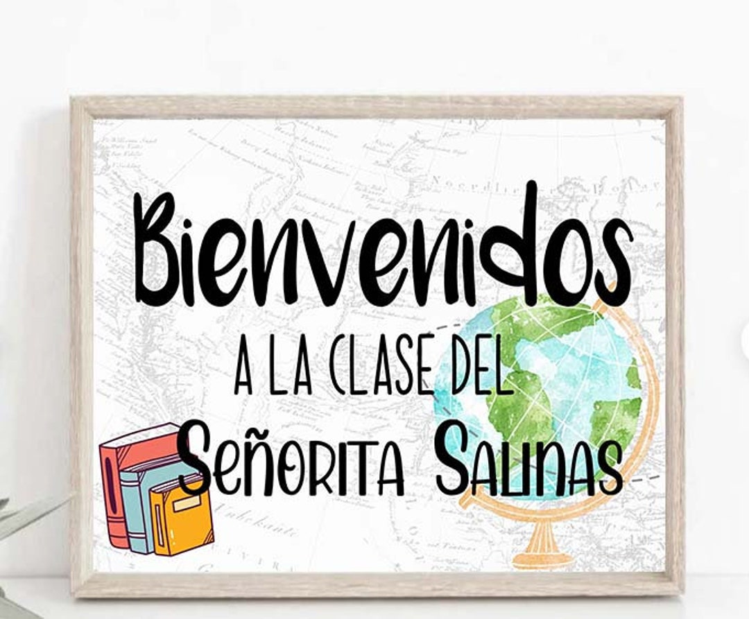 Editable Spanish Teacher Classroom Door Sign Bienvenidos Classroom ...