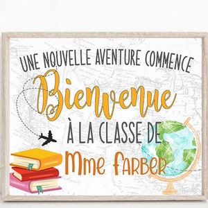 French Teacher Classroom Door Sign Bienvenue Classroom Sign - Etsy Canada