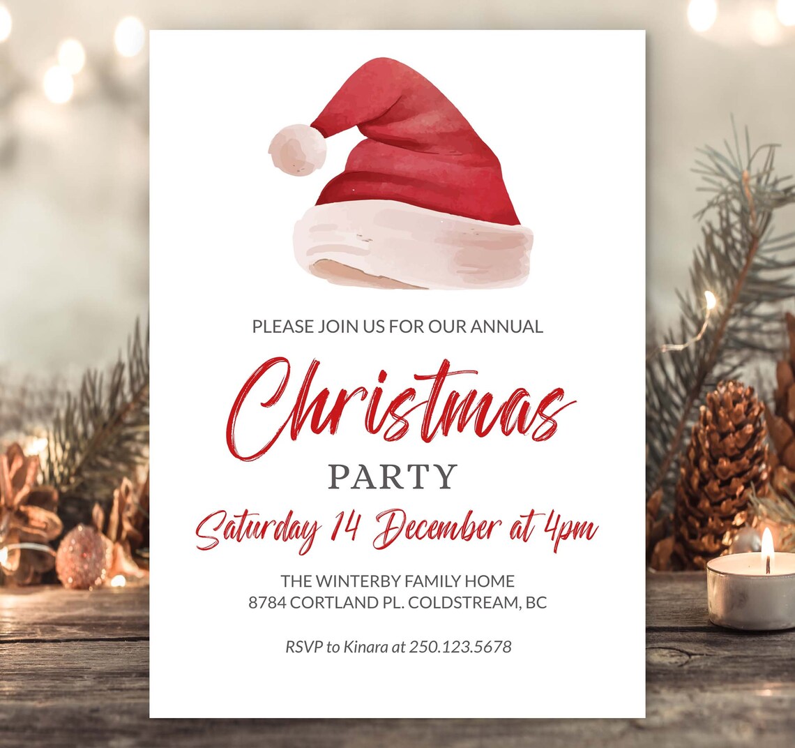 Editable Christmas Party Invitation Christmas Paperless Party ...
