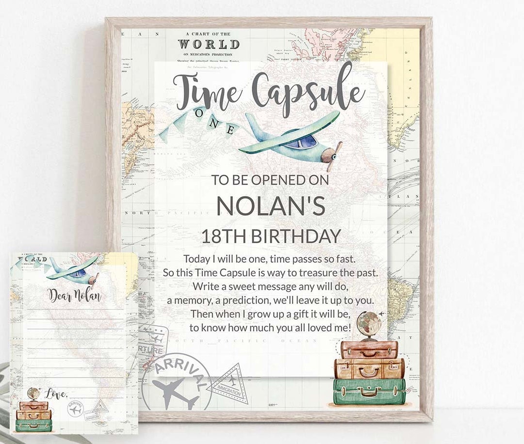 Time Capsule Onederful Birthday Printable Sign 1st Birthday Around the ...