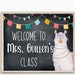 Editable Bienvenidos Spanish Themed Classroom Door Hanger Llama Themed ...